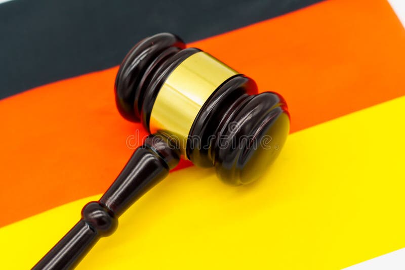 Legal Authority in Germany Represented by a Gavel on the German Flag ...