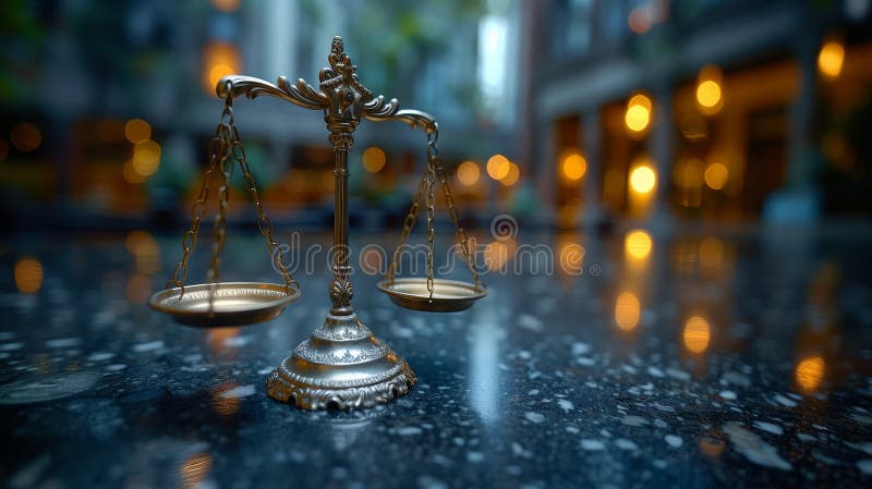 Legal Balance Scale on Top of a Regular Scale Stock Illustration ...