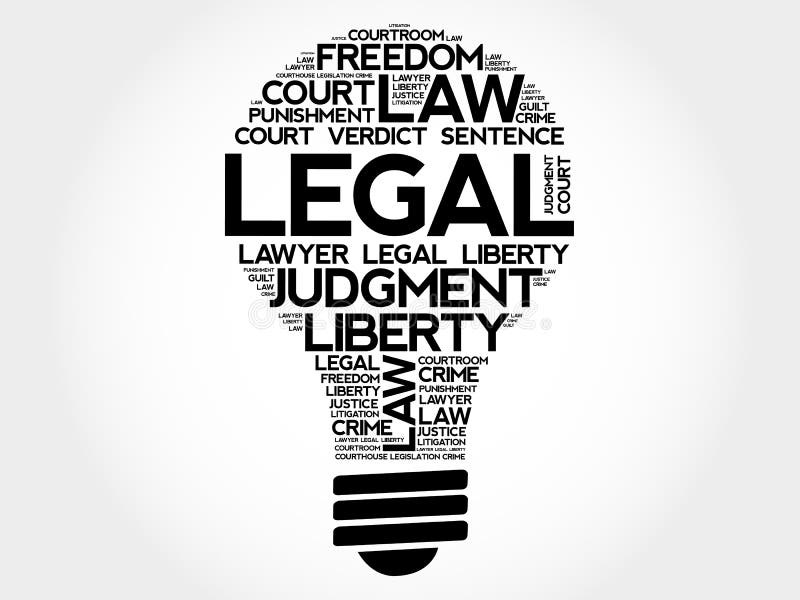 Legal Bulb Word Cloud Collage Stock Illustration - Illustration of ...