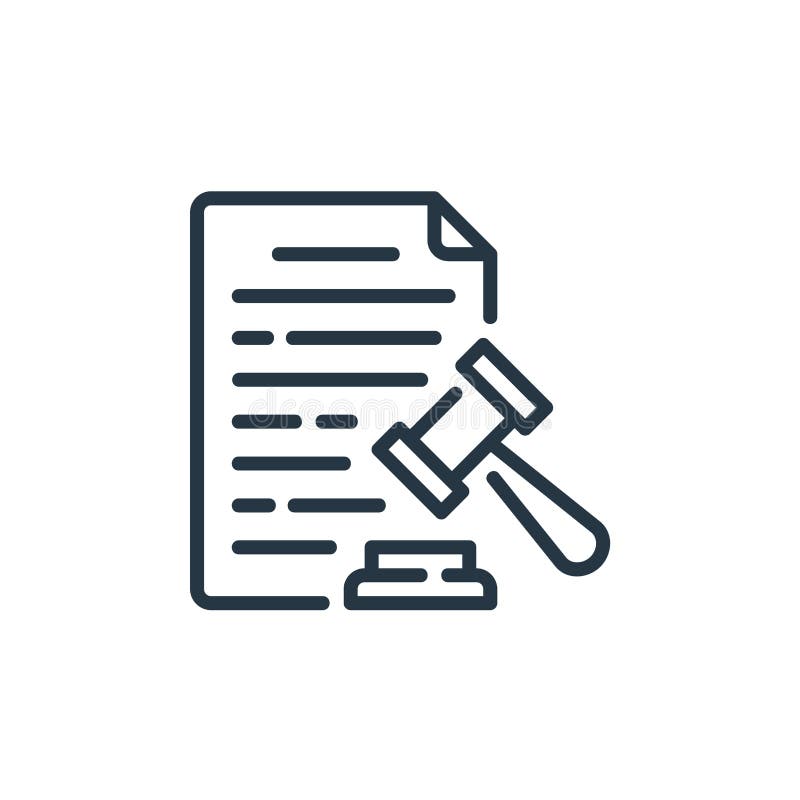 Legal Document Icon Vector from Law and Justice Concept. Thin Line ...