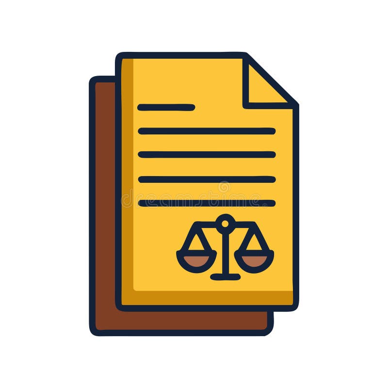 Legal Document with Justice Scale Icon Stock Illustration ...