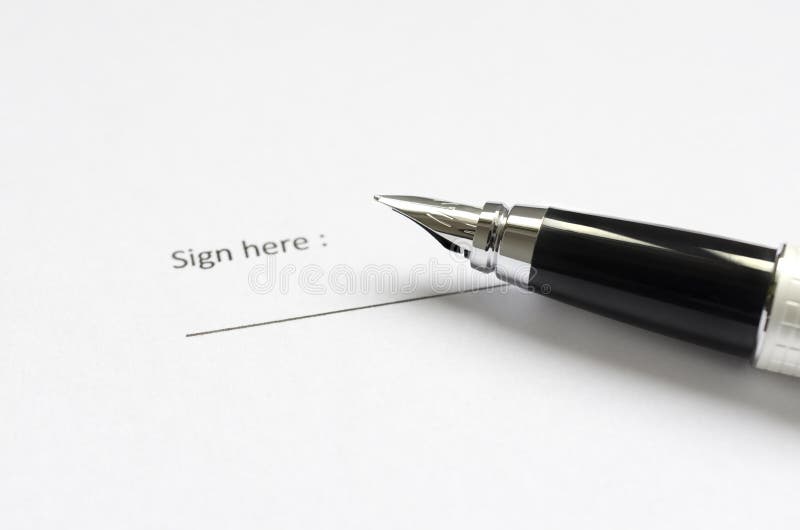 Legal Document Ready To Sign with Ink Pen Stock Image - Image of ...
