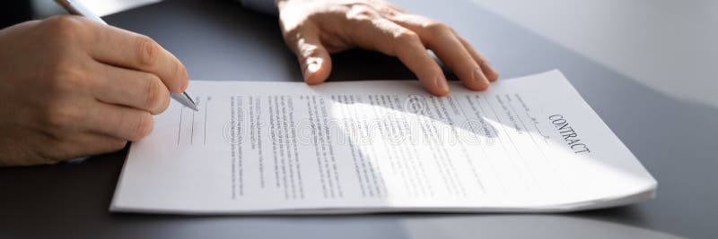 Legal Document Signature stock image. Image of contract - 241694871