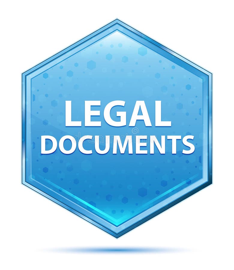Legal Documents Crystal Blue Hexagon Button Stock Illustration ...