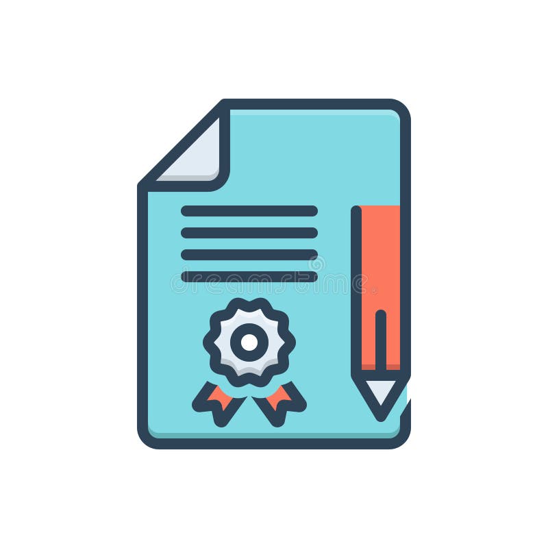 Color Illustration Icon for Legal Documents, Agreement and Contract ...