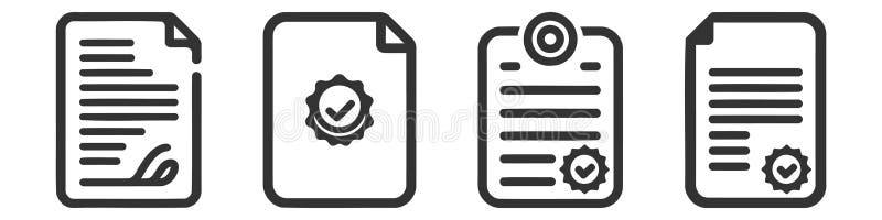 Legal Documents Icon Set, Pack, Collection. Legal Documents Symbol ...
