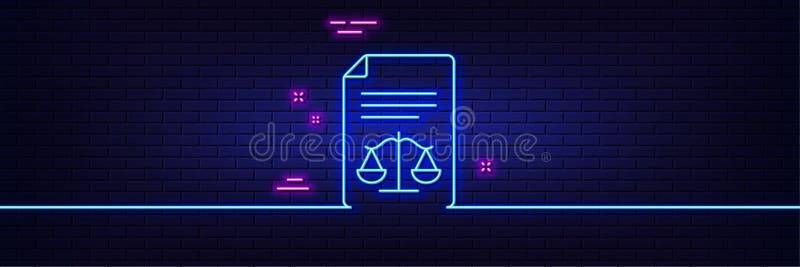 Legal Documents Line Icon. Justice Scales Sign. Neon Light Glow Effect ... Legal Documents Line Icon. Justice Scales Sign. Neon Light Glow Effect ...