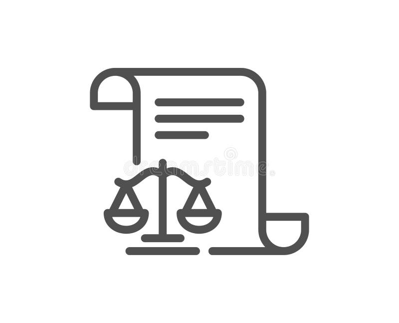 Legal Documents Line Icon. Justice Scales Sign. Vector Stock Vector ...