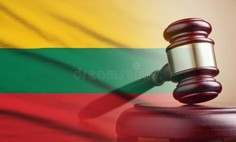 Legal Gavel Over a Flag of the Lithuania Stock Image - Image of ...