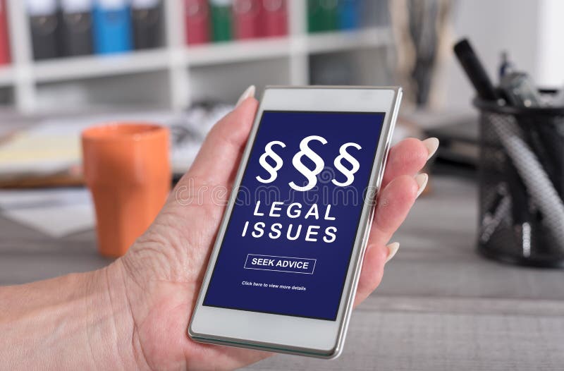 Legal Issues Concept on a Smartphone Stock Image - Image of mobile ...