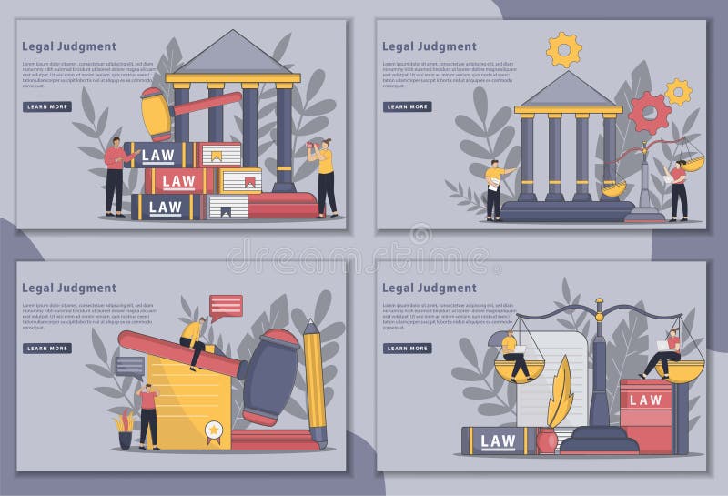 Vector Illustration Legal Judgment Landing Page Concept Stock Vector ...