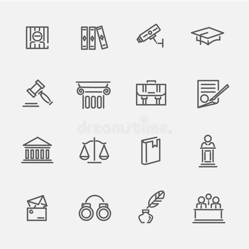 Legal, Law and Justice Icon Set Stock Vector - Illustration of judge ...