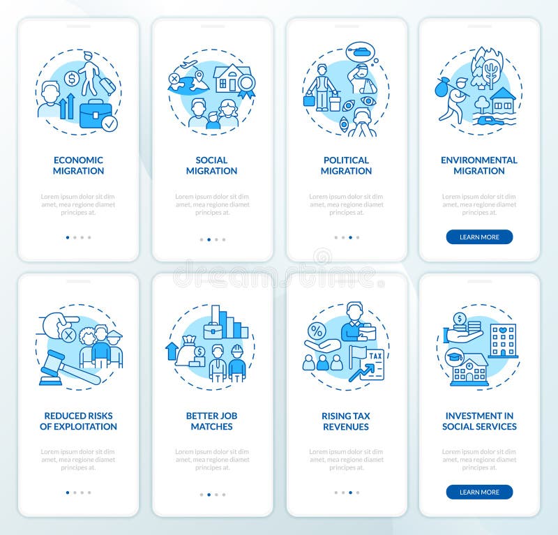 Legal Migration Blue Brochure Template Stock Vector - Illustration of ...