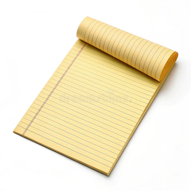 Legal Pad Notebook on White Background Stock Illustration ...