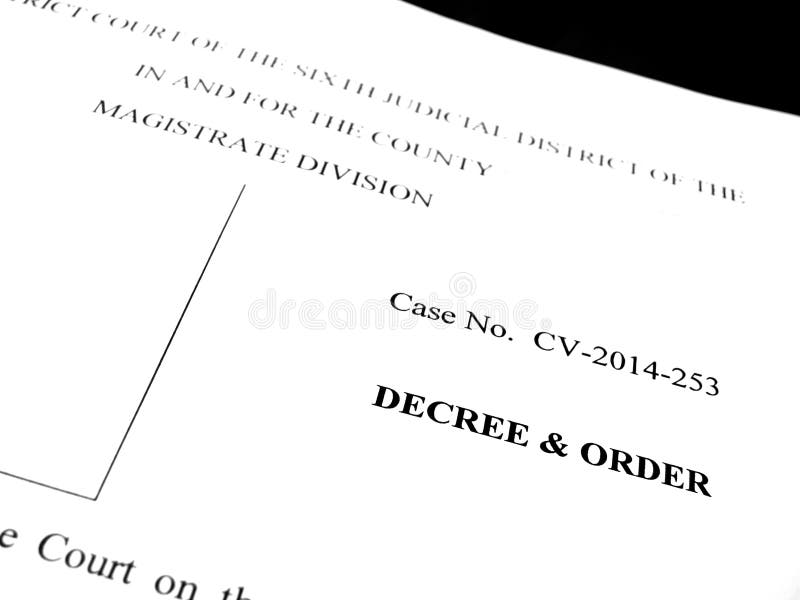 Legal Papers Decree and Order Stock Image - Image of dissolution, legal ...
