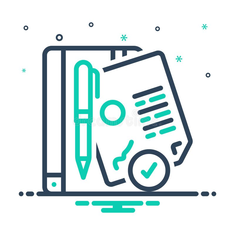 Mix Icon for Legal Process, Paperwork and Case Stock Vector ...