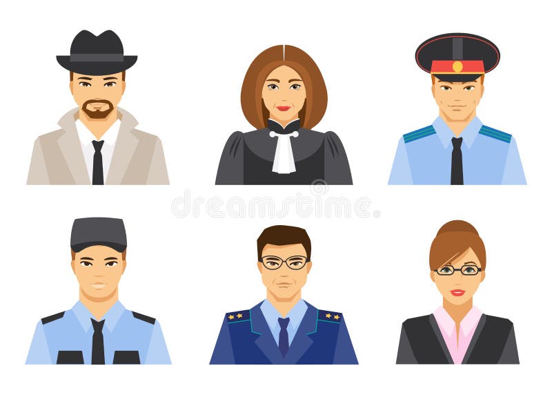 Legal Profession Icons Collection Stock Vector - Illustration of judge ...