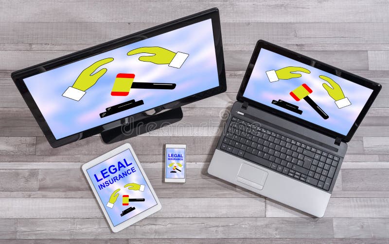 Legal Protection Concept on Different Devices Stock Image - Image of ...