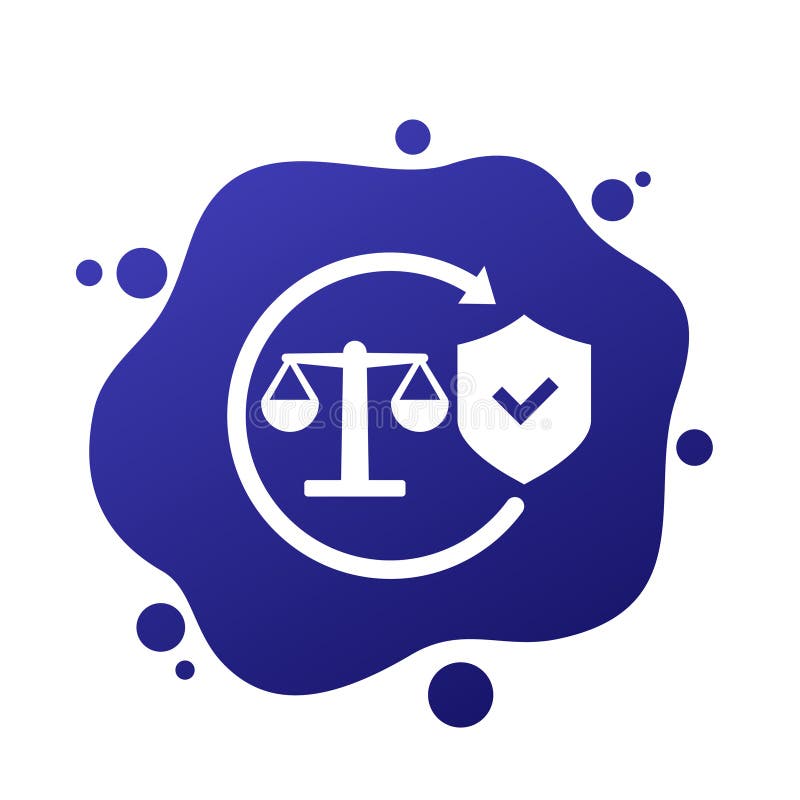 Legal Protection Icon with Shield, Vector Stock Vector - Illustration ...
