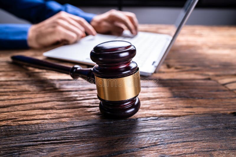 Legal Tech and Court Law Technology Stock Image - Image of male, laptop ...