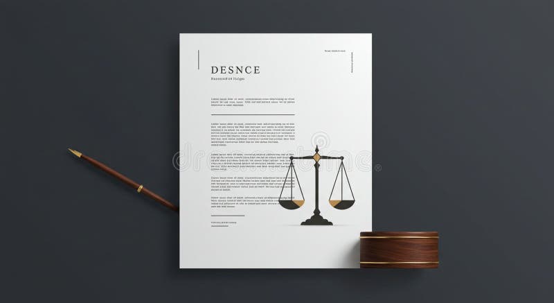 A Legal-themed Document with the Word "DESNCE" at the Top is Displayed ...