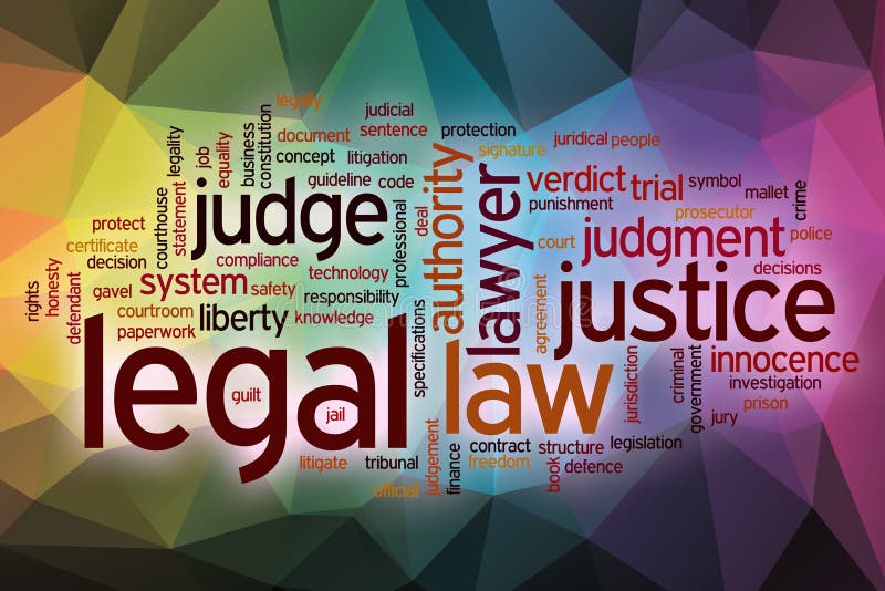 Legal Word Cloud with Abstract Background Stock Illustration ...