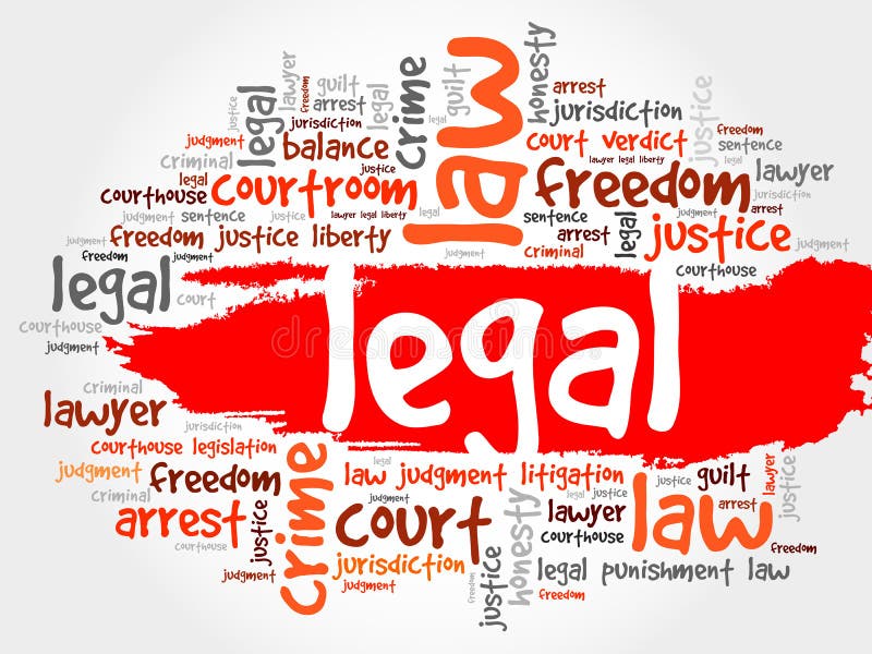 Legal word cloud collage stock illustration. Illustration of agreement ...