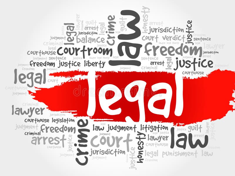 Legal word cloud stock illustration. Illustration of crime - 205815242