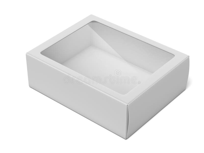 De Doos Van Het Karton Met Een Transparant Plastic Venster. Stock ...