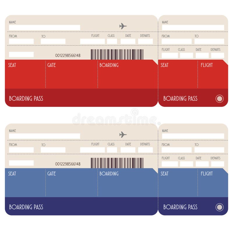 Lege instapkaart vector illustratie. Illustration of vliegtuig - 51256448