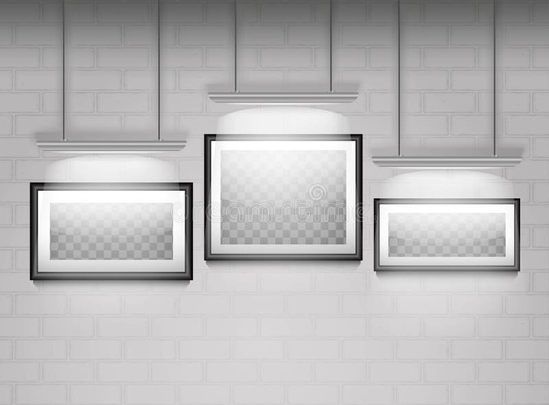 Lege Kaders Op De Witte Bakstenen Muur Vector Illustratie ...