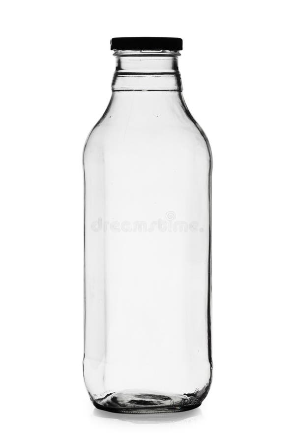 Lege melkfles stock afbeelding. Image of breekbaar, glas - 8254349