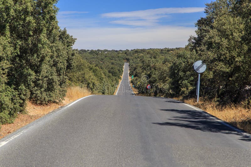 Lege Rechte Lange Asfaltweg Concepten Reis, Avontuur, Bestemming ...