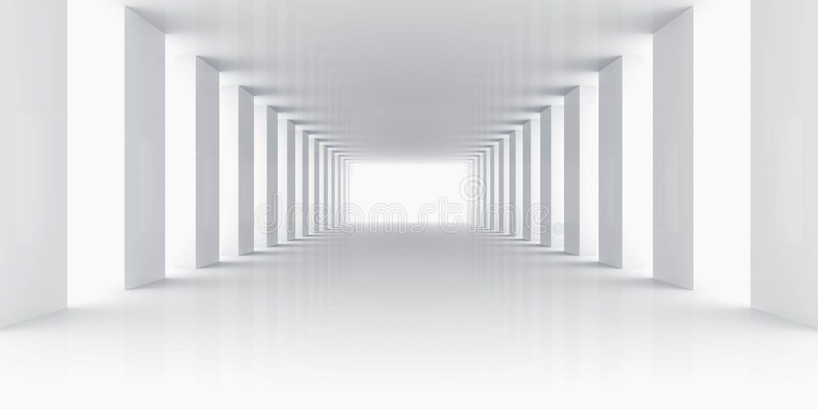 Leeg Wit Ruimte Modern Ruimte Binnenlands 3d Teruggevend Beeld Stock ...