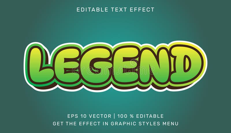 Legend 3d Editable Text Effect Template Stock Vector - Illustration of ...