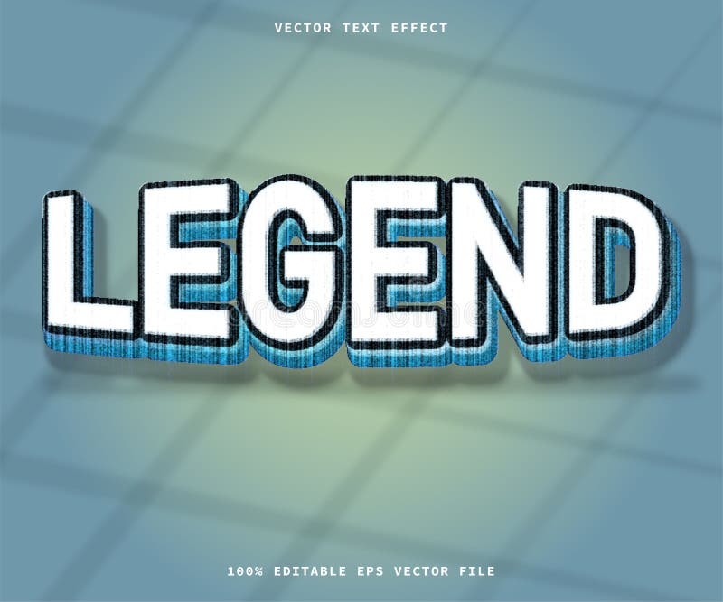 Legend 3d Text Effect Editable Text Eps Stock Vector - Illustration of ...