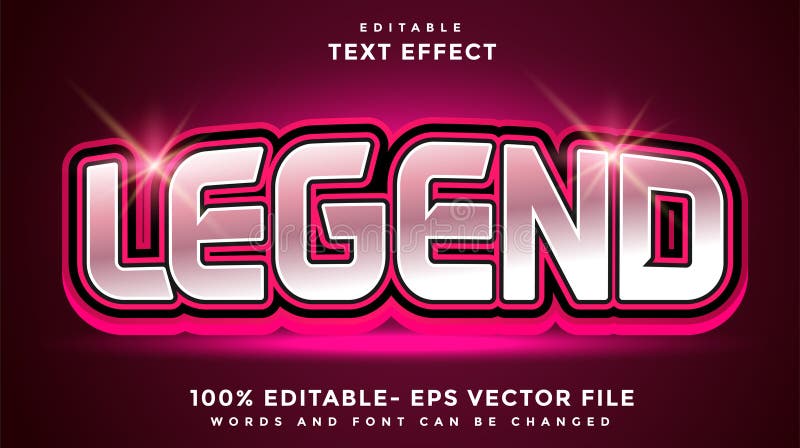 Legend Editable Text Effect Design, Effect Saved in Graphic Style Stock ...