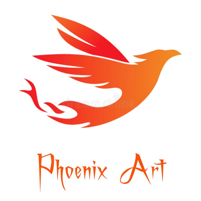 Fire Burning Phoenix Bird with White Background Stock Illustration ...