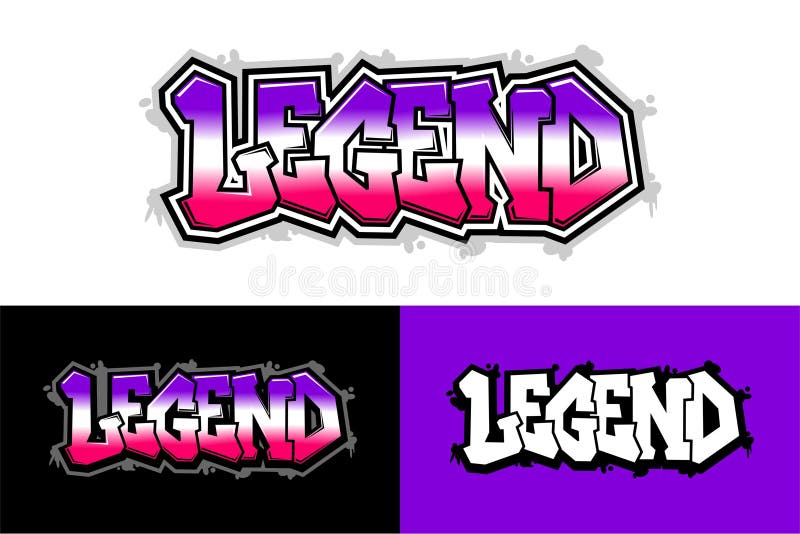 Legend Lettering Word Graffiti Style Vector Design Stock Vector ...