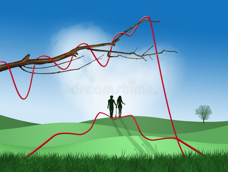The Legend of the Red Thread Stock Illustration - Illustration of soul ...