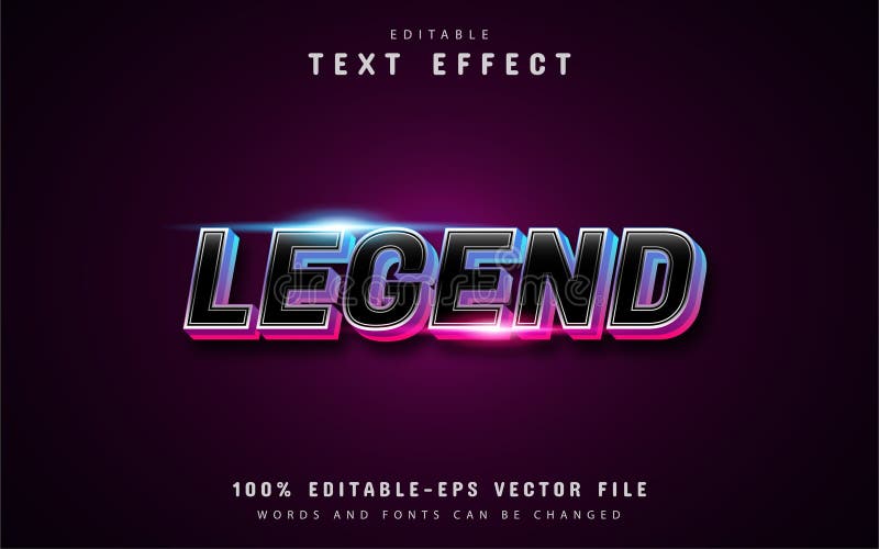 Legend Text - 3d Gradient Text Effect Stock Vector - Illustration of ...