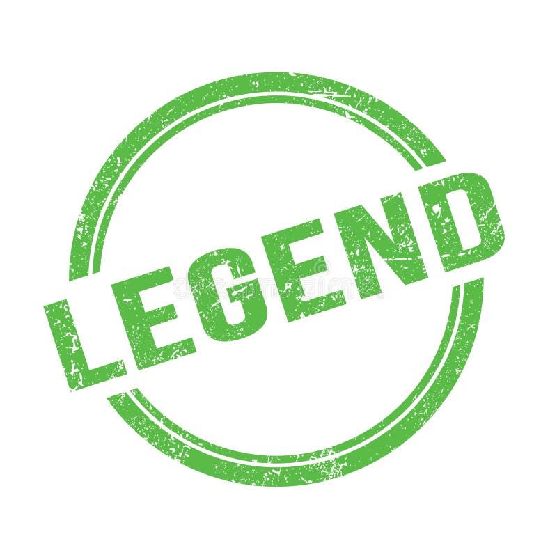 LEGEND Text Written on Green Grungy Round Stamp Stock Illustration ...
