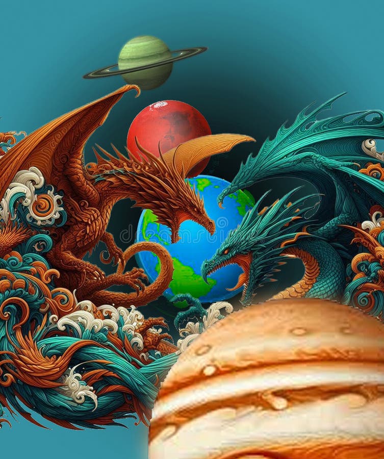 Legend of two dragons stock illustration. Illustration of martial ...