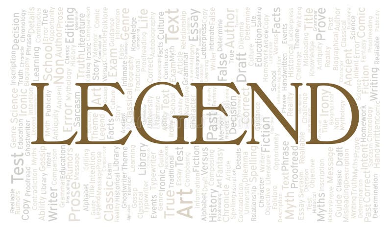 Legend Typography Word Cloud Create with the Text only Stock ...