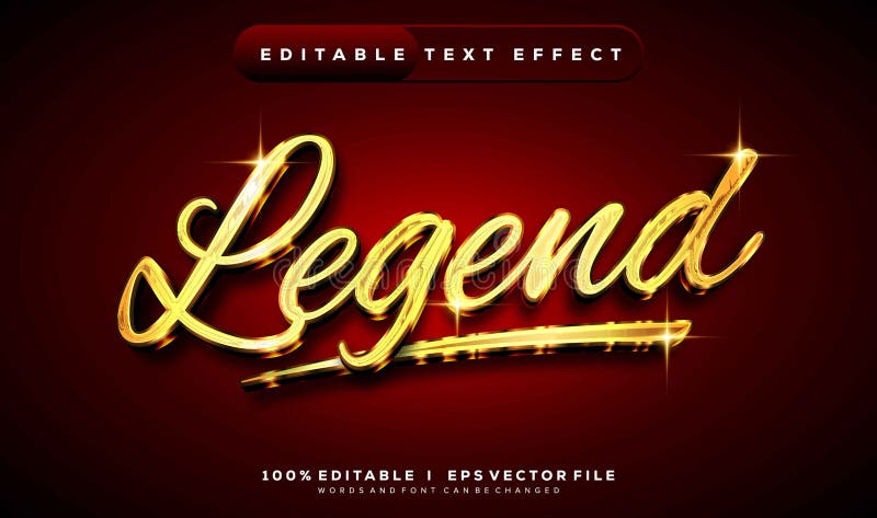 Legend Vector Text Effect with Modern Style Design Stock Vector ...