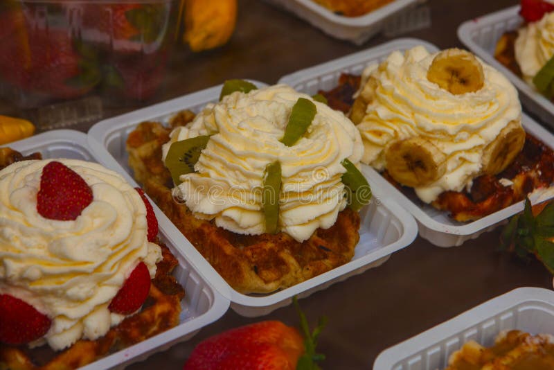 The Legendary Belgian "Gaufres De Lieges" Stock Image - Image of baked ...