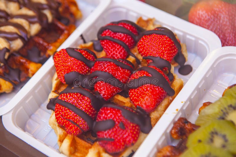 The Legendary Belgian "Gaufres De Lieges" Stock Photo - Image of ...