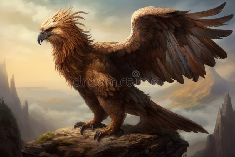 Legendary Griffon at Sunset. Generate Ai Stock Illustration ...