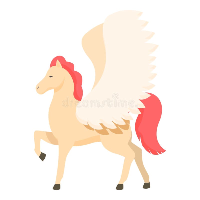 Mythology Pegasus Icon Cartoon Vector. Ancient Animal Horse Stock ...