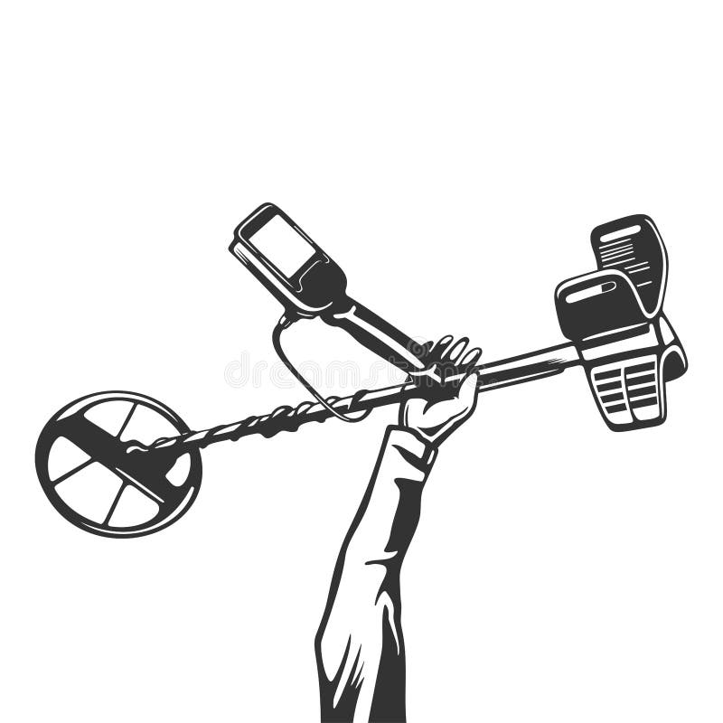 Metal Detector with Shovels Treasure Hunt Emblem Stock Vector ...